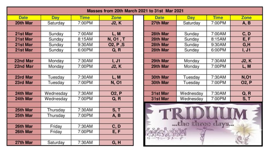 Mass-Schedule-20Mar21-31Mar21 – St. Pius X Church